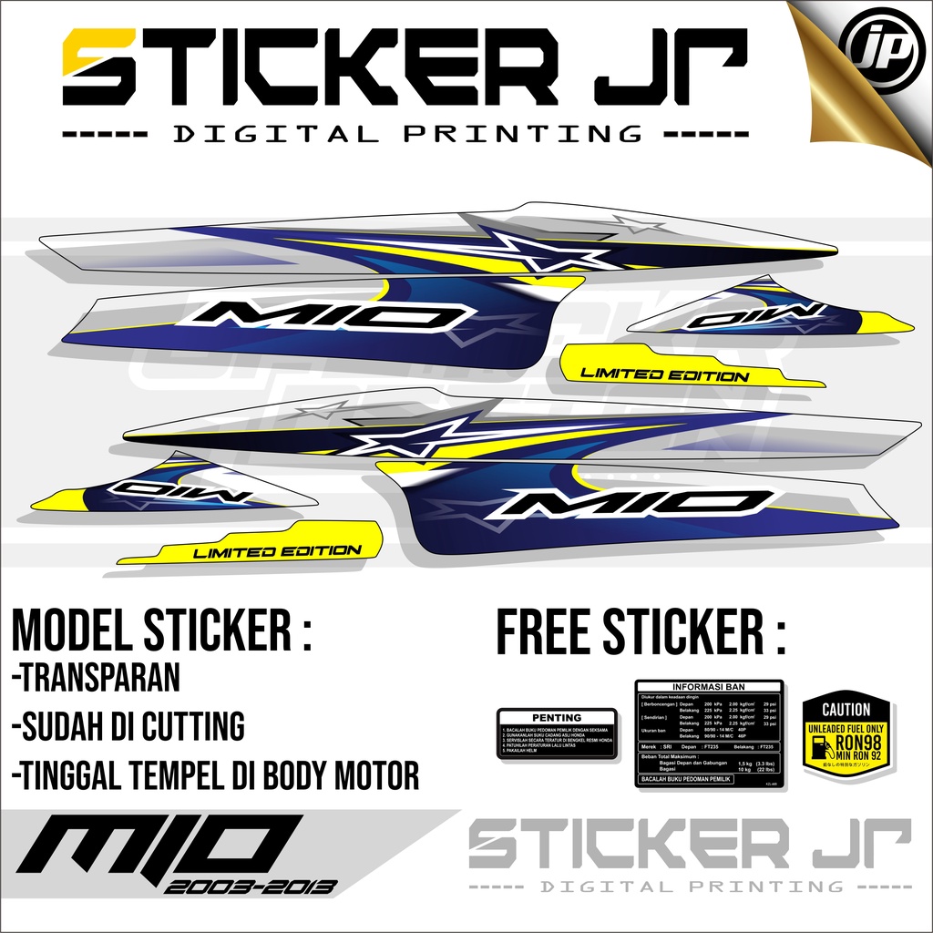 Jual Stiker Striping Mio Sporty / Mio Smile Sudah Cutting - Sticker ...