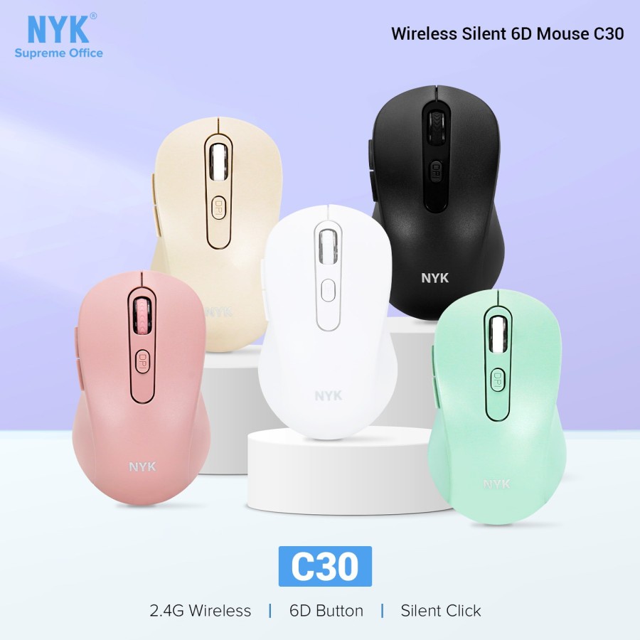 Jual Mouse Wireless NYK C30 Silent Click Matte Design Style | Shopee ...
