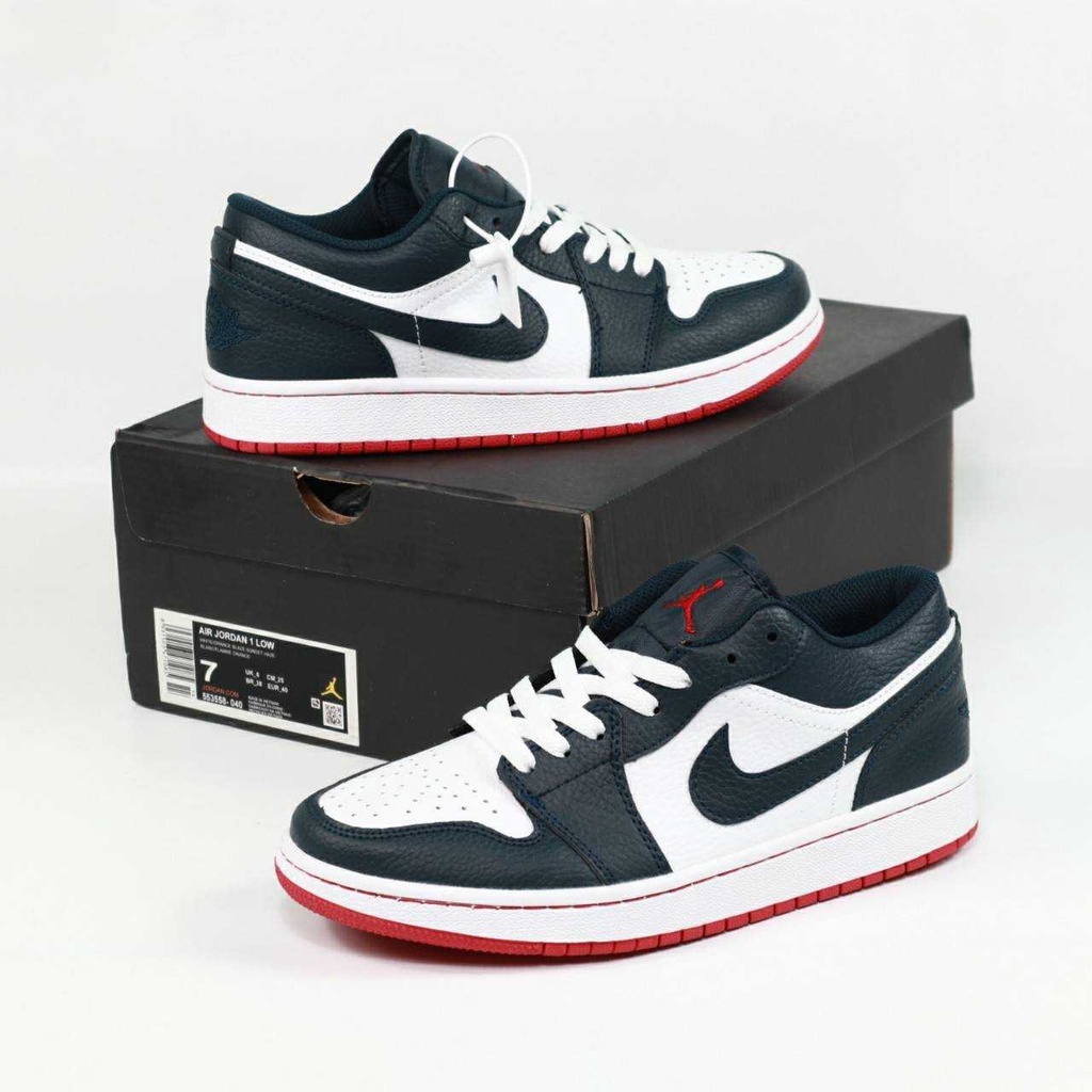 Jual Sepatu Nike Air Jordan 1 OG Low Navy Blue Obsidian Ember Glow ...