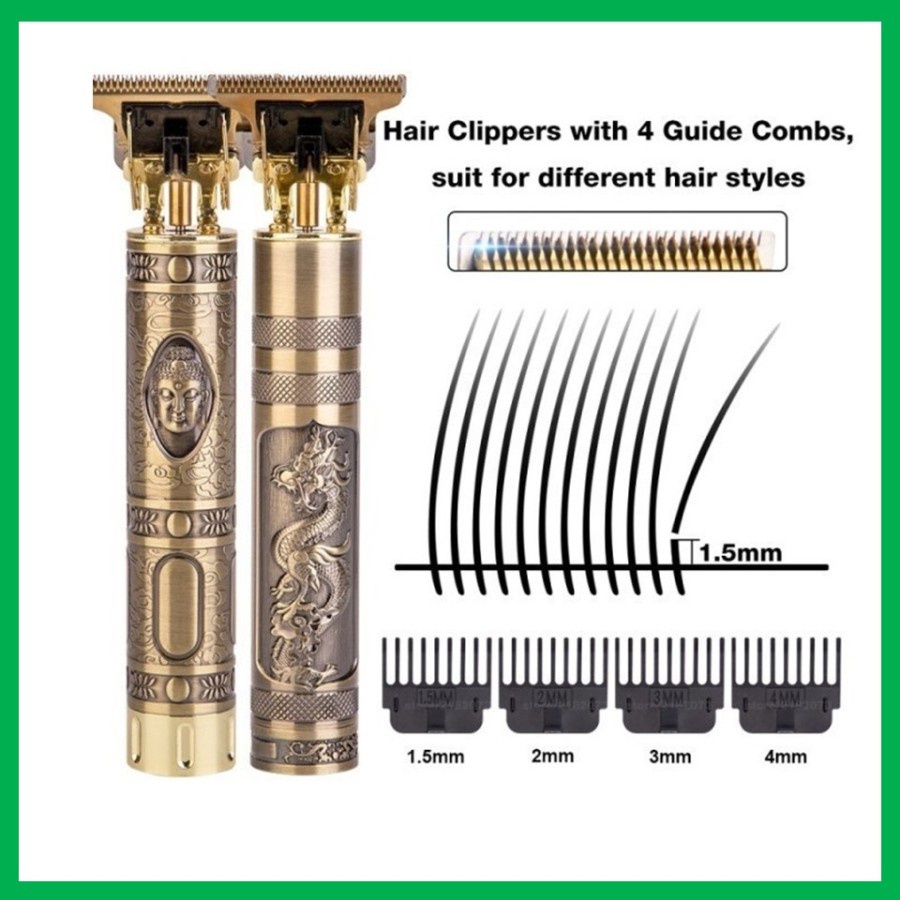 Jual alat mesin cukur rambut elektrik Vintage T9 dragon hair clipper - Naga | Shopee Indonesia
