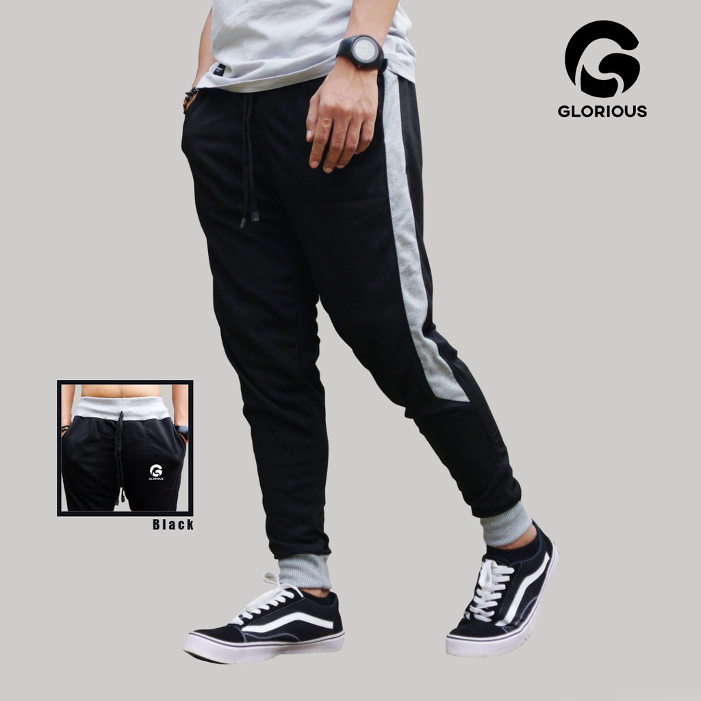 Jual CELANA TRAINING PRIA AD 918 HITAM LIST MERAH - OLAHRAGA COWOK GYM ...