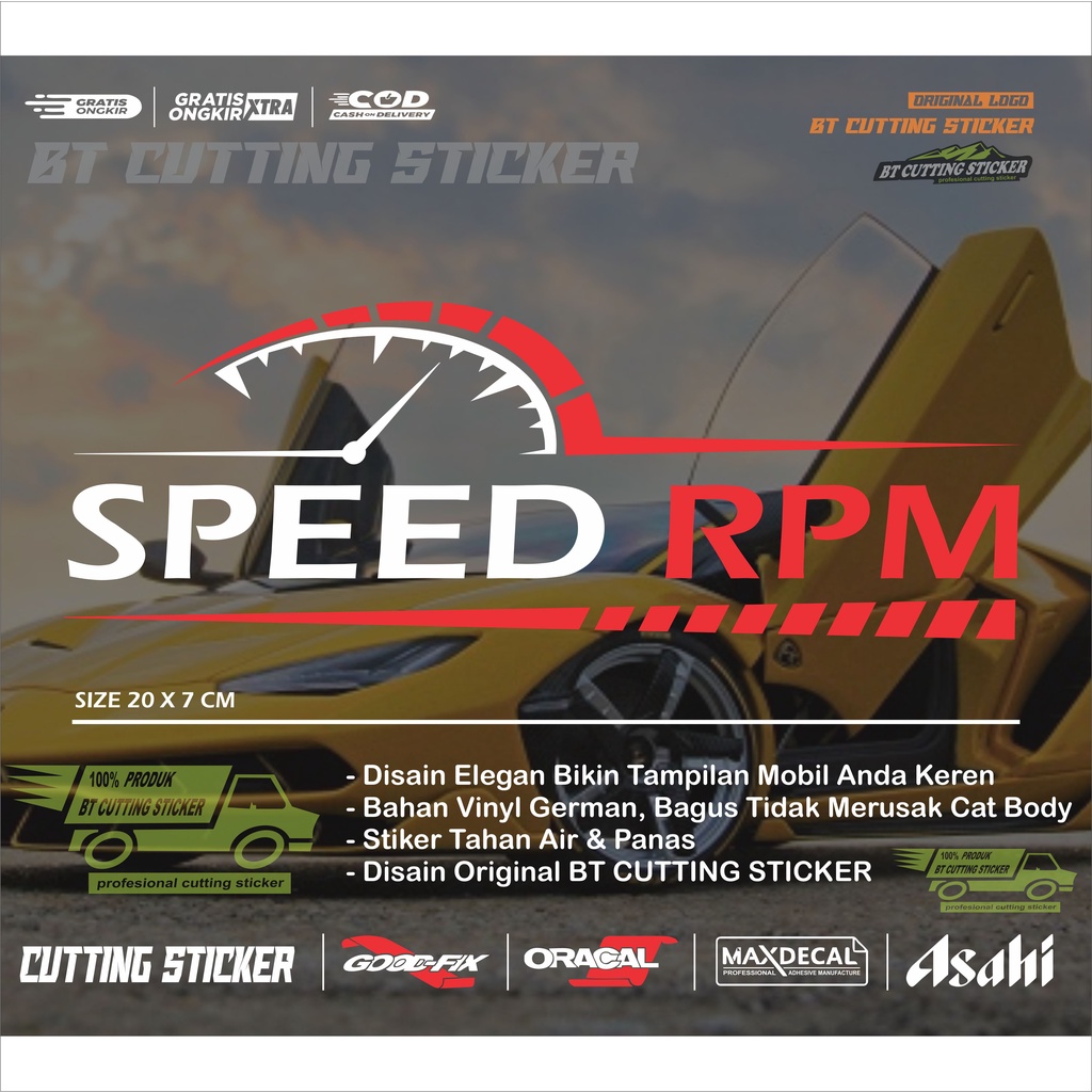 Jual RPM01 Sticker mobil sticker rpm sticker speed rpm stiker pecinta ...
