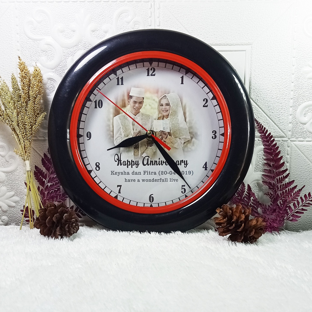 Jual souvenir/kado custom foto custome nama costum logo jam dinding ...