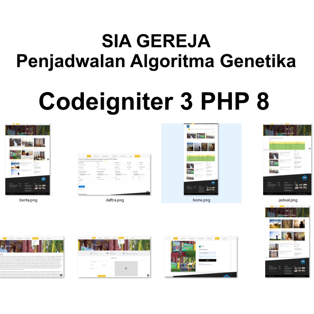 Jual Aplikasi Penjadwalan Gereja Algoritma Genetika Codeigniter 3 PHP 8 | Shopee Indonesia