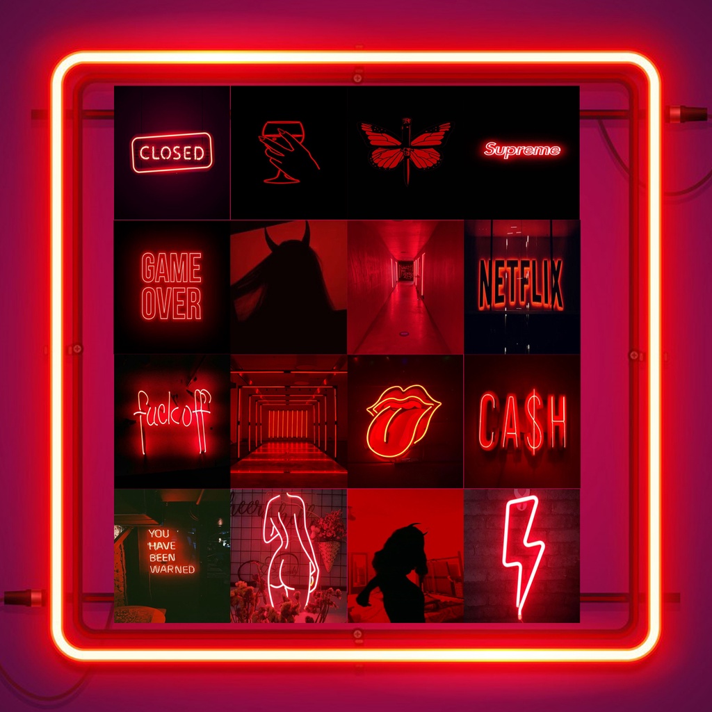 Jual POSTER RED AESTHETIC | POSTER MERAH NEON AESTHETIC | POSTER ...