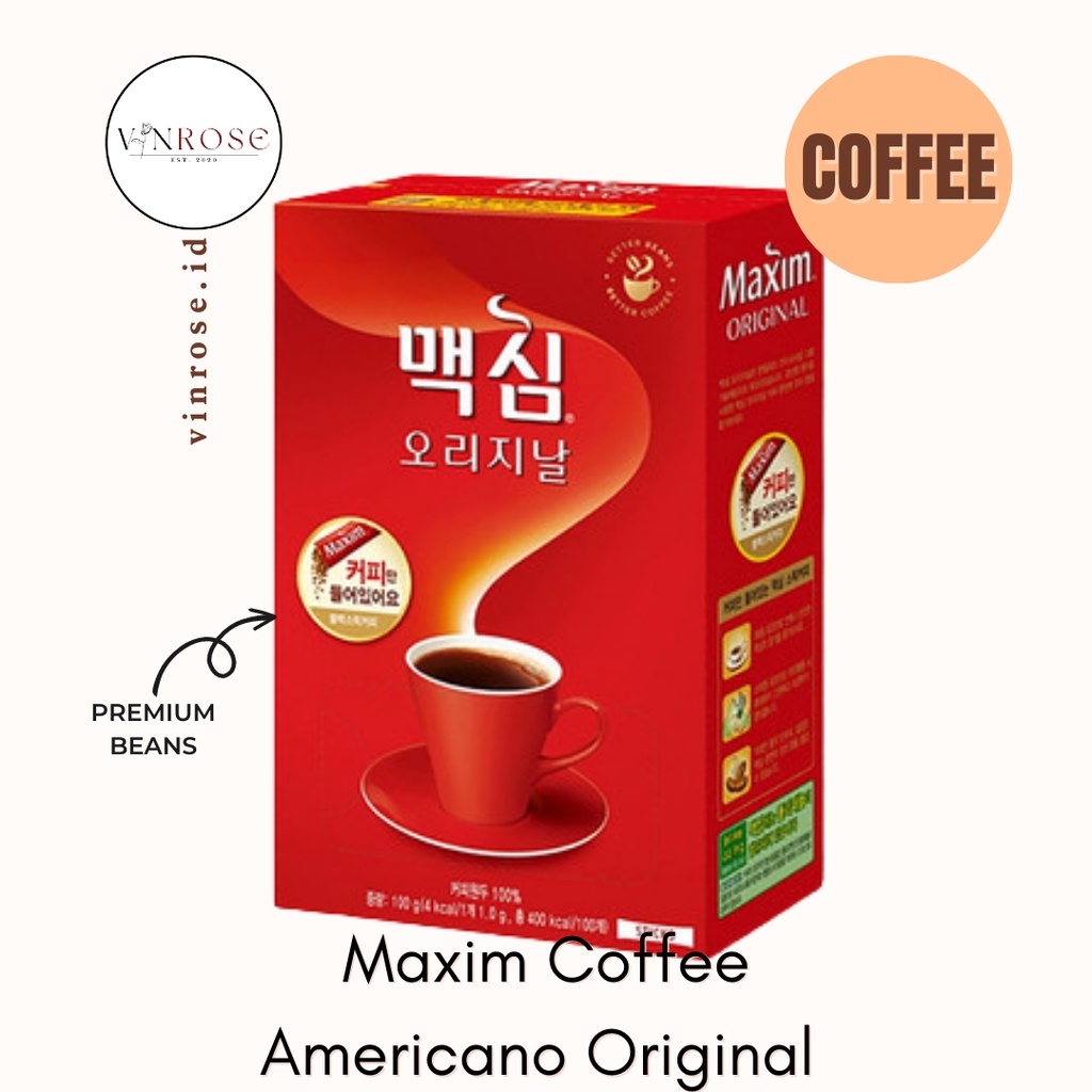 Jual [1 Box] Coffee Maxim Americano Original Korea 100 Sachet Kopi ...