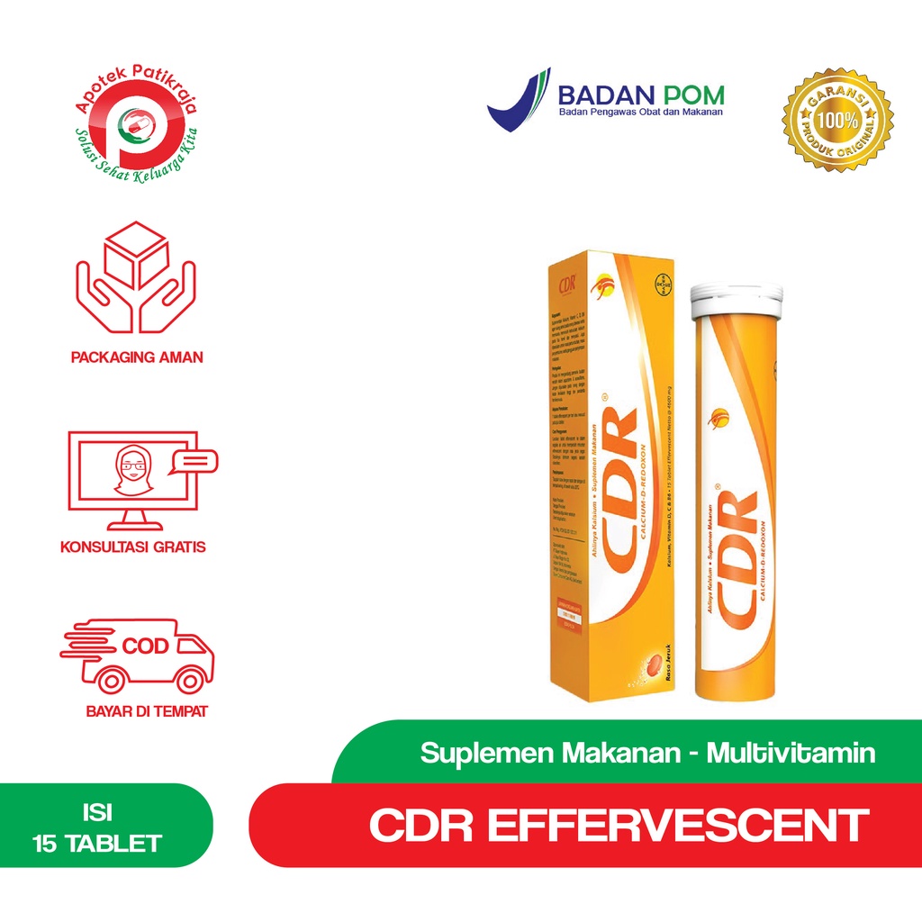Jual CDR EFFERVERSCENT ISI 15 TABLET VITAMIN SUPLEMEN MAKANAN | Shopee ...