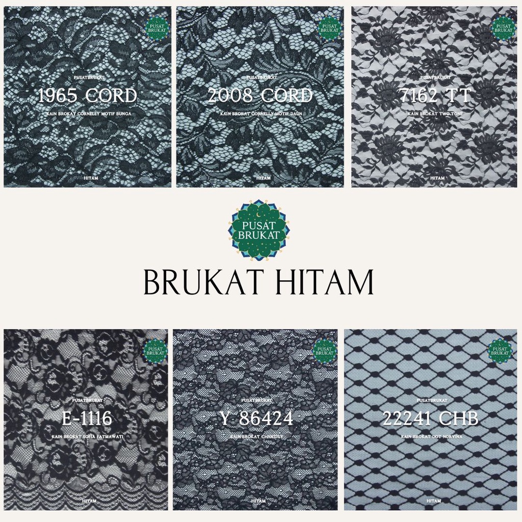 Jual KAIN BROKAT METERAN EDISI KHUSUS WARNA HITAM / BAHAN KEBAYA BRUKAT ...