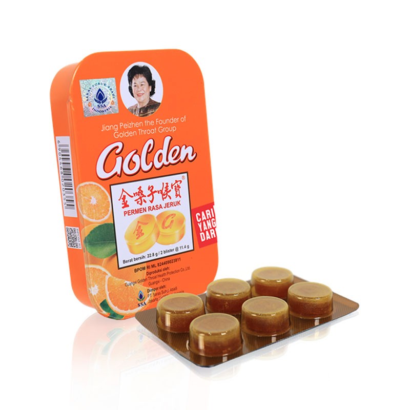 Jual PERMEN GOLDEN THROAT LOZENGES / PERMEN TENGGOROKAN - Jeruk ...