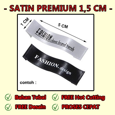 Jual LABEL SATIN PREMIUM 1,5 CM / LABEL RAJUT / LABEL SATIN RAJUT ...