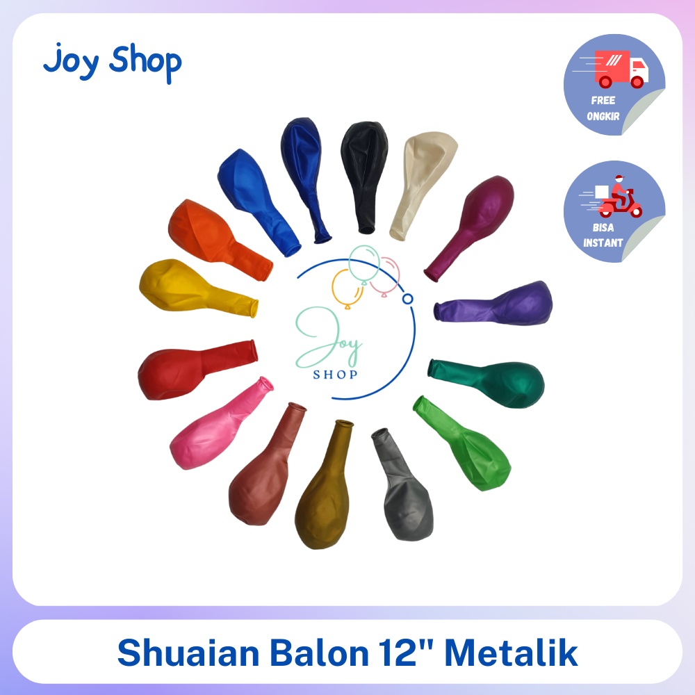Jual Balon Latex Metalik 12 inch / Balon 12" pearl metalic satuan ...