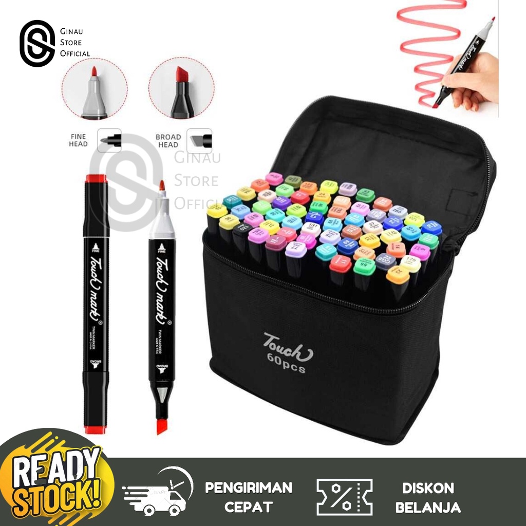 Jual Spidol Stabilo 24 80 Warna Dual Side Fine Art Brush Pen Art Marker ...