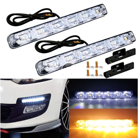 Jual Lampu LED DRL Plasma 6 Mata + Reting / LED DRL 6 Mata Mobil Motor ...