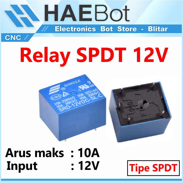 Jual [HAEBOT] Relay 12V DC SPDT 10A 250VAC 250V Songle Saklar ...