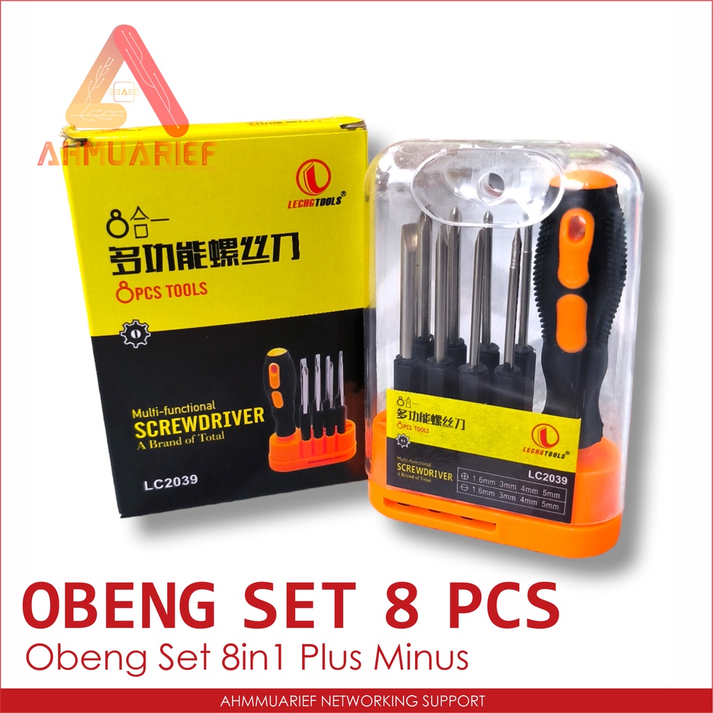 Jual 8 in 1 Obeng Set Serbaguna Kunci Shock Set Multifunction ...