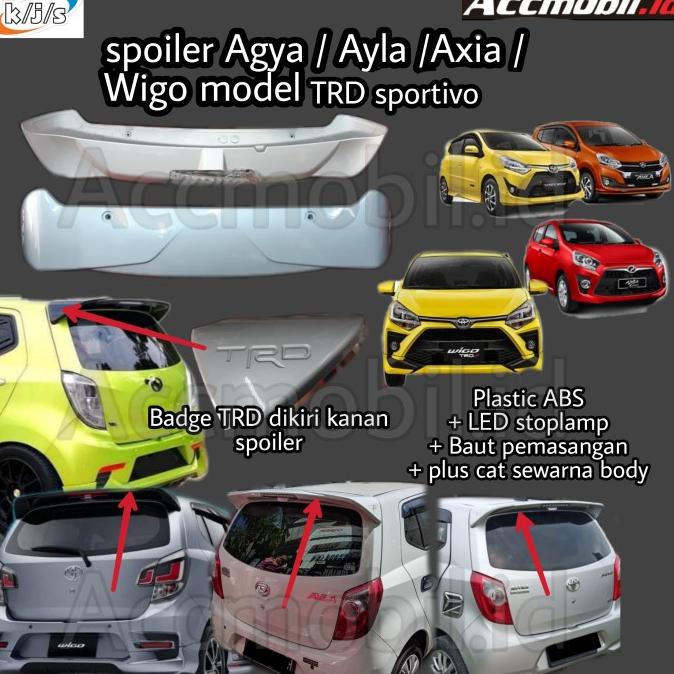 Jual Spoiler Toyota Agya Daihatsu Ayla Trd Model Trd Plastik Dengan Lampu | Shopee Indonesia