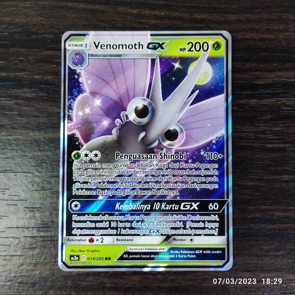 Jual pokemon Indonesia venomoth gx 014/205 RR original | Shopee Indonesia