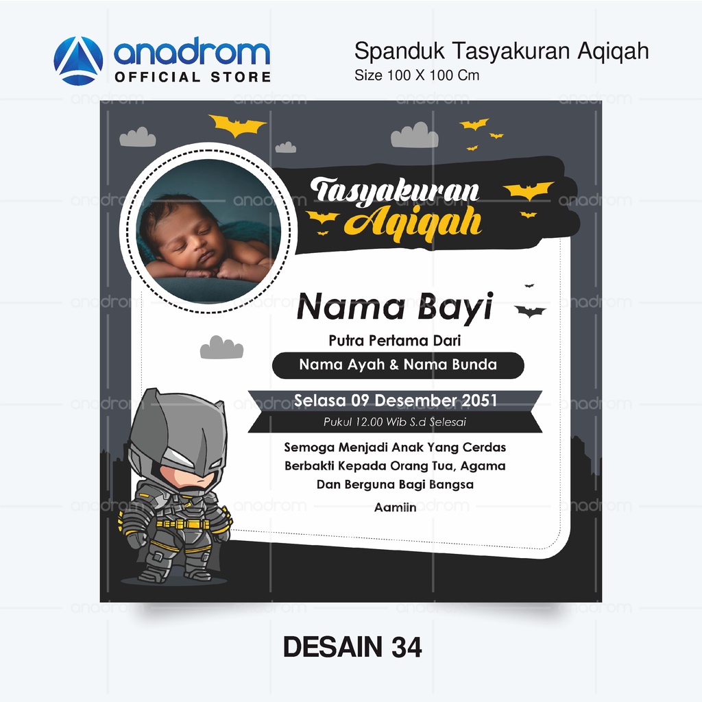 Jual Spanduk Tasyakuran Aqiqah Untuk Laki laki | Banner Aqiqah Custom ...
