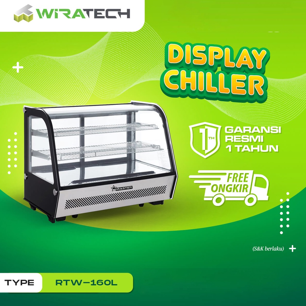 Jual WIRASTAR Display Cooler RTW-160L - Etalase Pendingin Makanan Kue ...