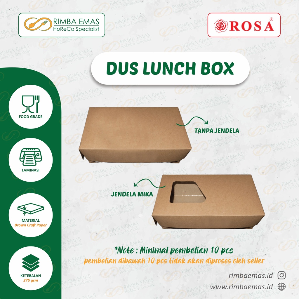 Jual DUS LUNCH BOX (DUS KRAFT / DUS BROWN KRAFT JENDELA / DUS MAKANAN ...