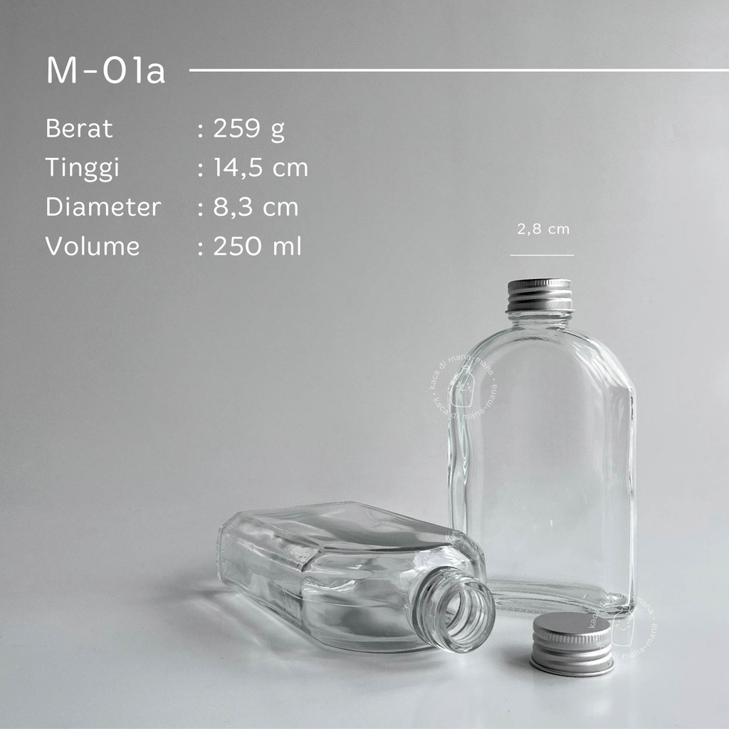 Jual Botol kaca gepeng - botol juice kopi - flat glass bottle | Shopee ...