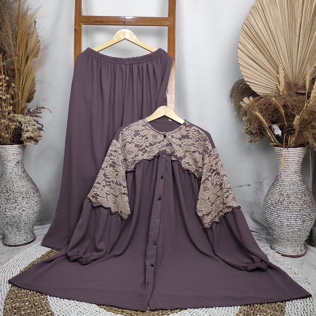 Jual SAHARA ONE SET LD 165CM JUMBO | Setelan Celana Renda Brokat Super ...