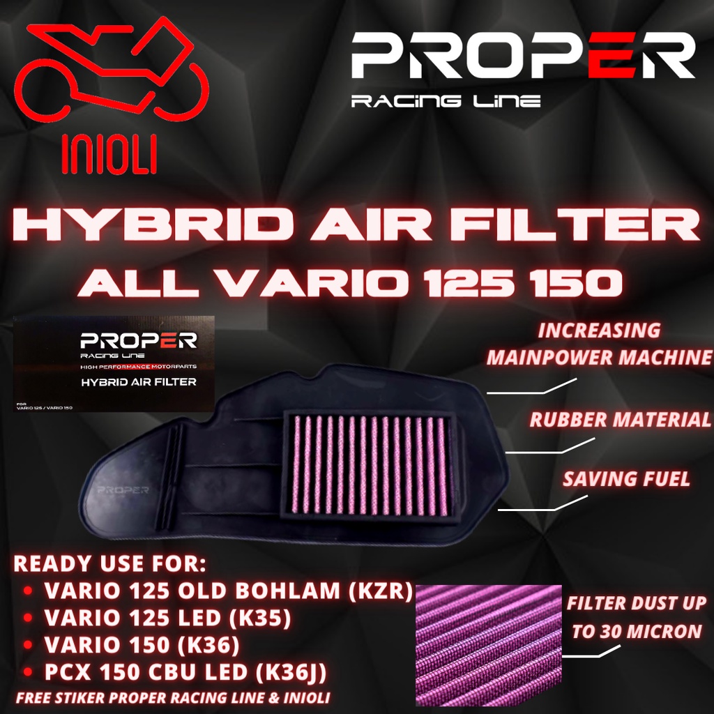 Jual FILTER UDARA PROPER RACING LINE VARIO 125 VARIO 150 PCX 150 CBU ...