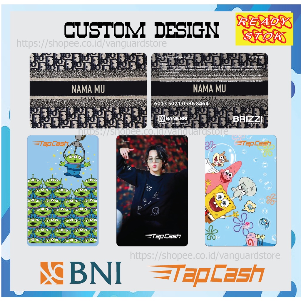 Jual KARTU EMONEY CUSTOM DESIGN KARTU EMONEY BNI TAPCASH KARTU E MONEY ...