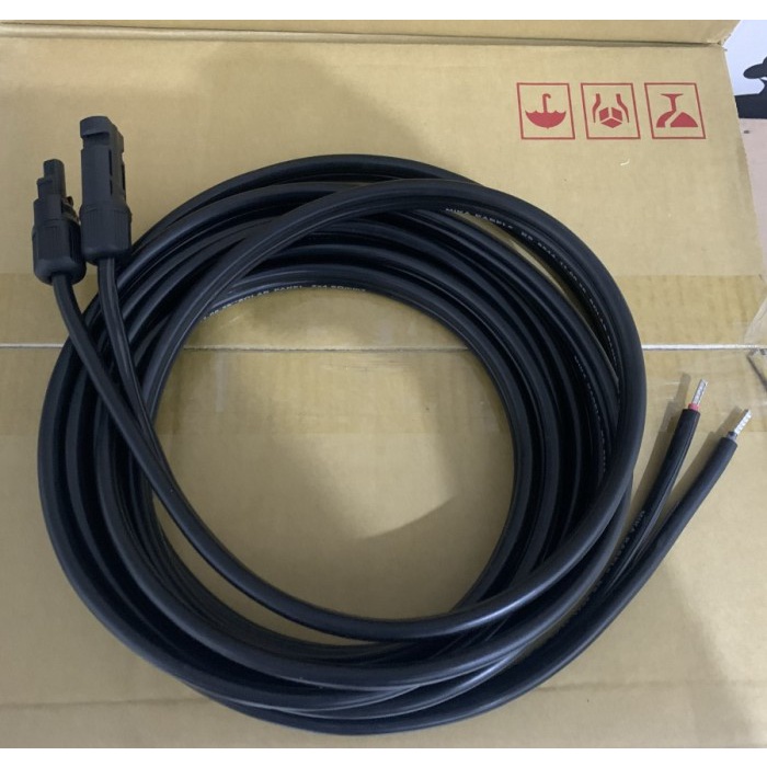 Jual Twin Kabel 2x4mm2 Solar Panel 5/10 Meter + MC4 Conn + Ferrule (Hitam) | Shopee Indonesia