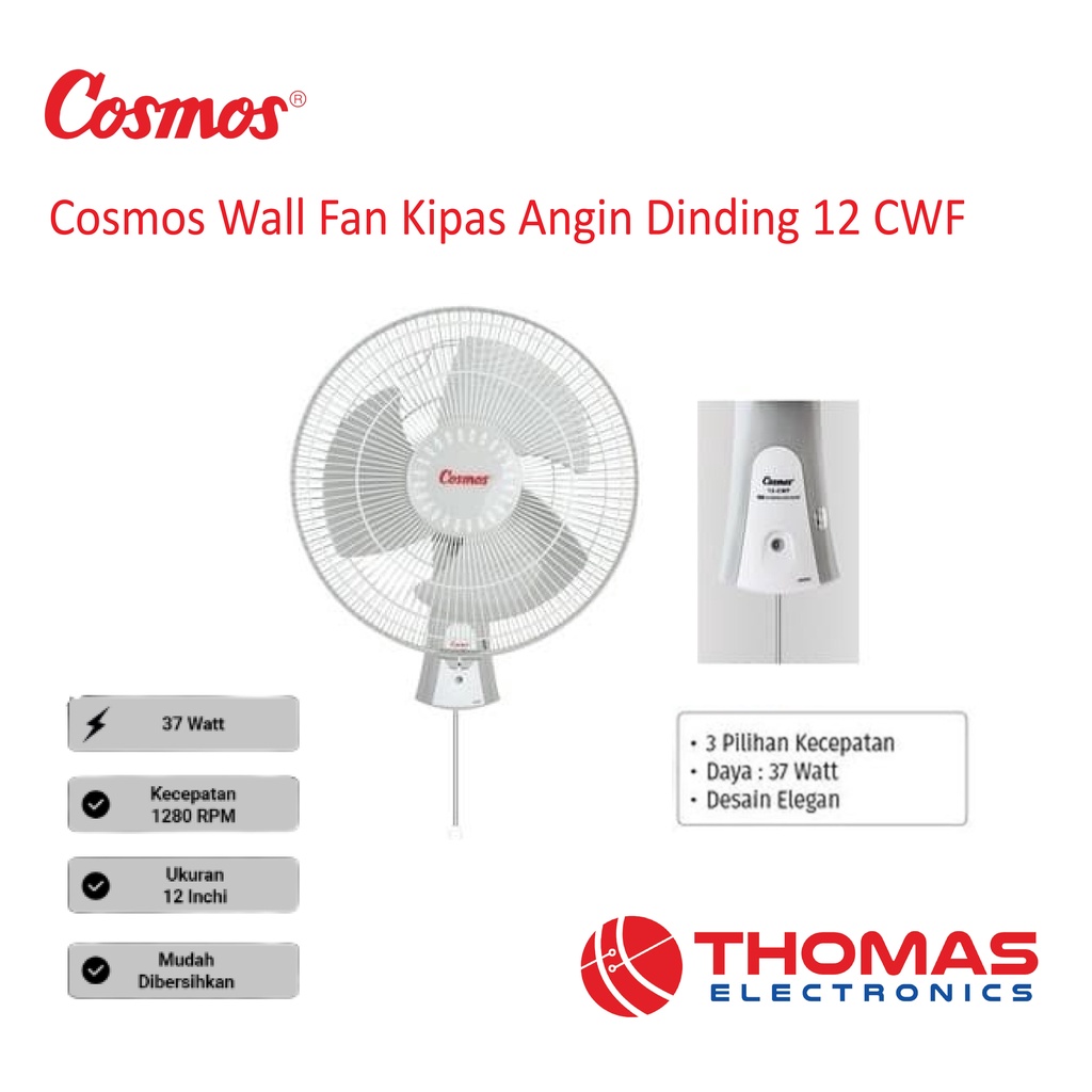 Jual Cosmos Wall Fan Kipas Angin Dinding 12CWF 12 CWF Garansi Resmi | Shopee Indonesia