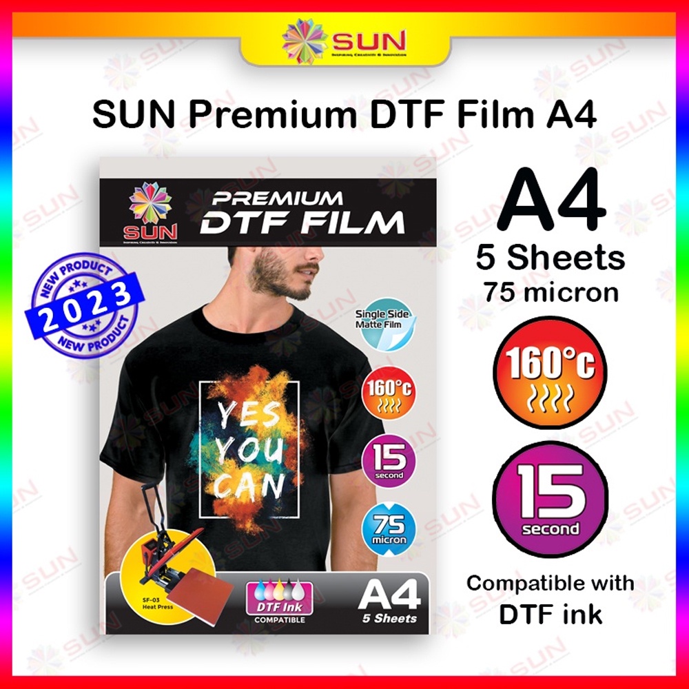 Jual Kertas Film Sablon DTF Transfer Paper A4 /A3 75 micron - SUN ...