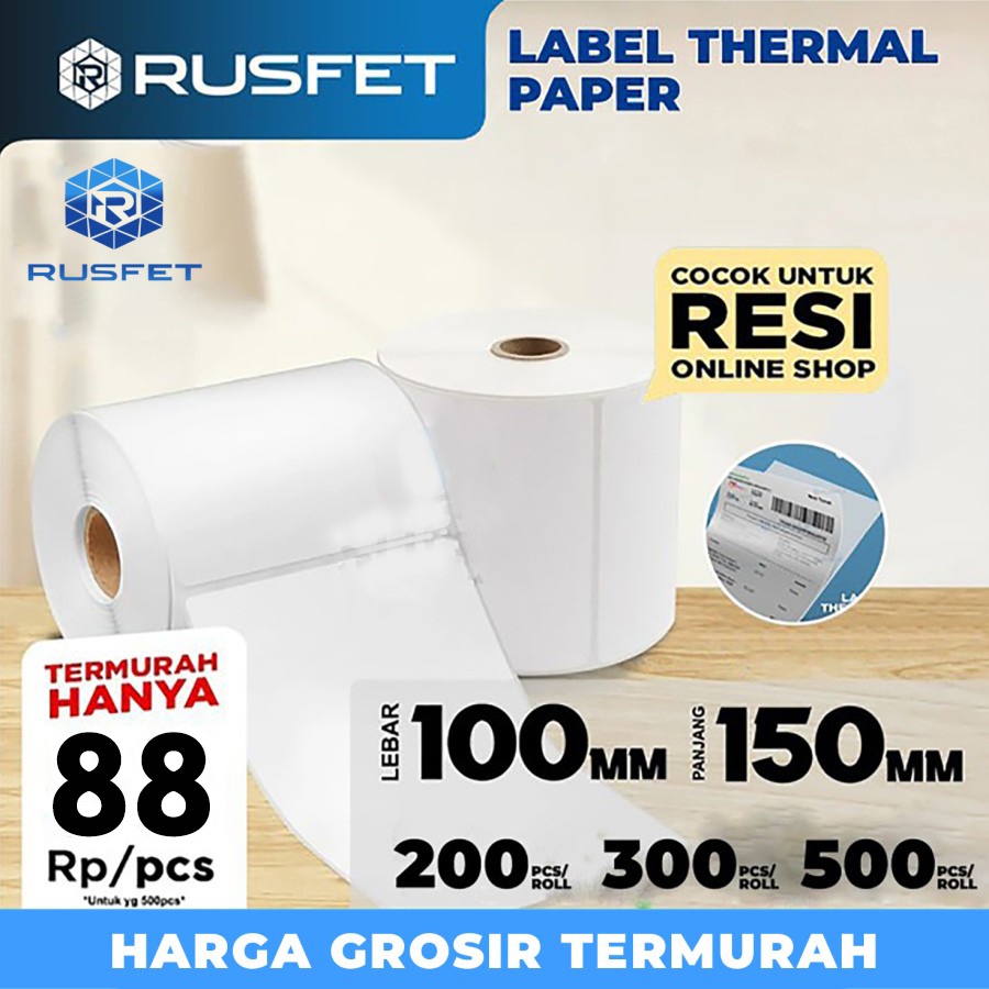 Jual Label Kertas Stiker Thermal Resi Paper Barcode sticker printer POS ...