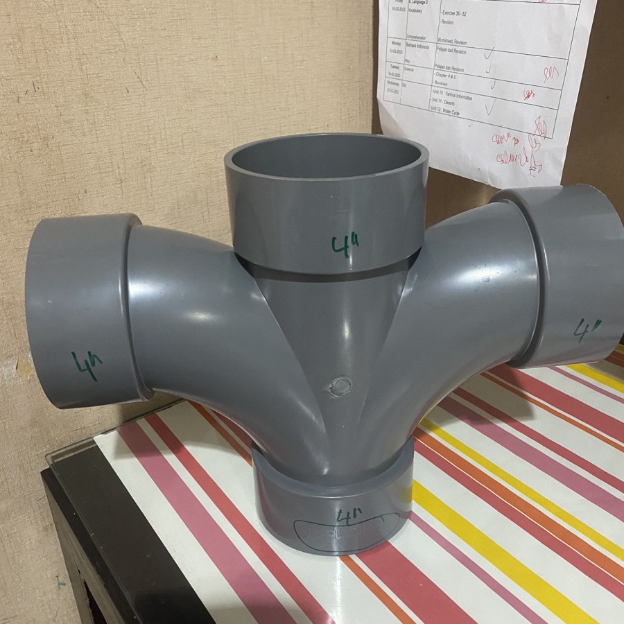 Jual Large Radius Double Tee Y 4" inch PVC Rucika D (Tipis) | Shopee ...