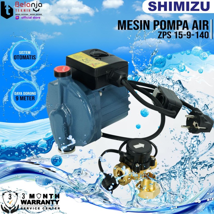 Jual MESIN POMPA AIR - POMPA BOOSTER MINI SHIMIZU ZPS 15-9-140 - 9 ...