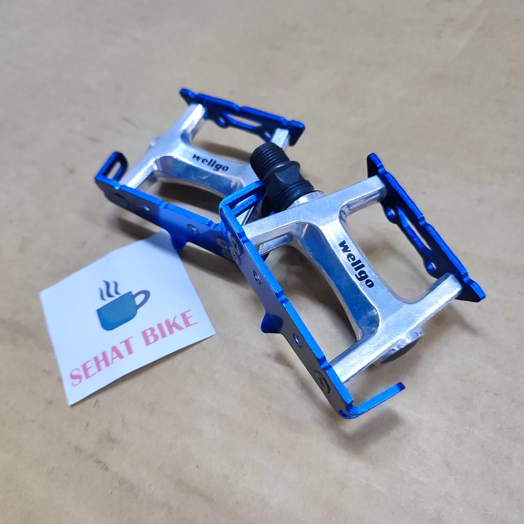 Jual Pedal Sepeda Wellgo Aluminium Ball Bearing Blue Original | Shopee Indonesia