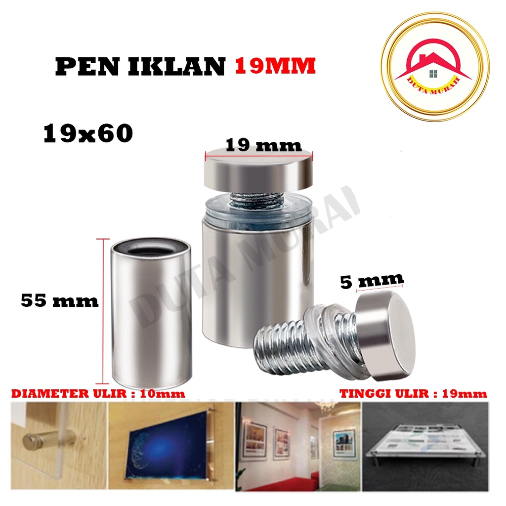 Jual Pen Iklan 19MM / Pen Baut Iklan Kaca Akrilik / Sign Board ...