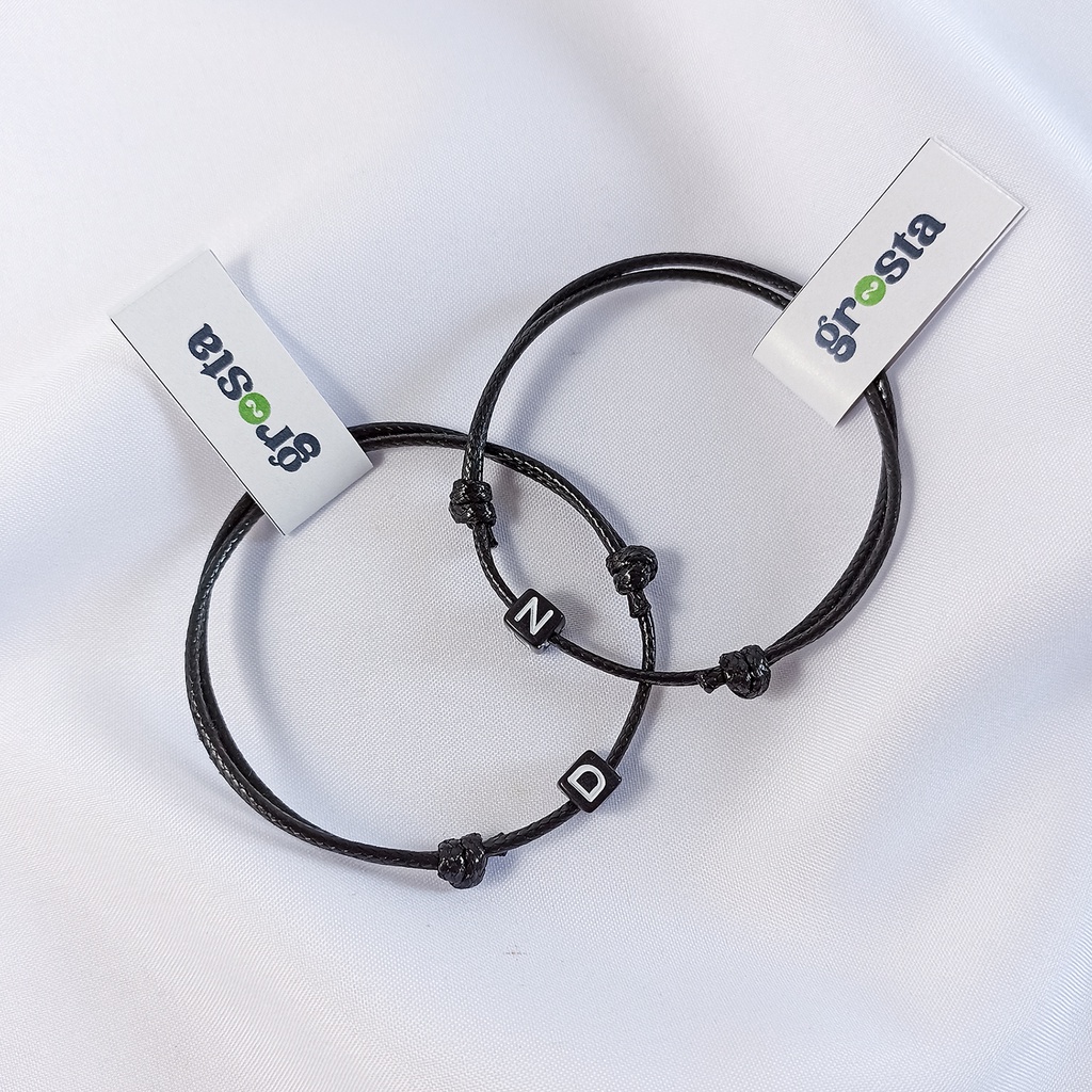 Jual Grosta Bracelet "Inisial 1" Huruf A-Z | Black | Shopee Indonesia