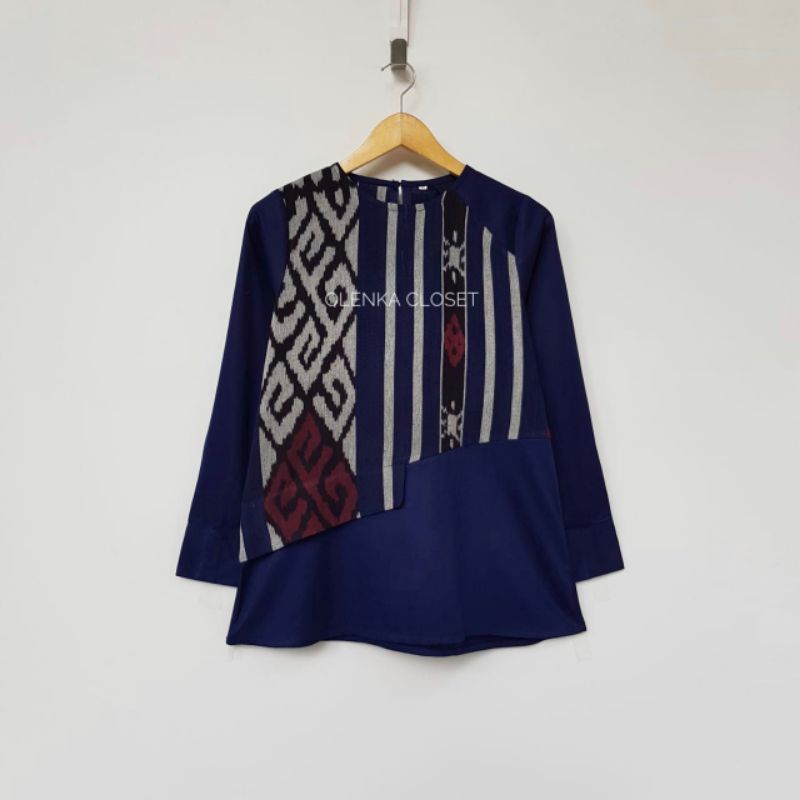 Jual Atasan Tenun 126 Baju Blus Blouse Kerja Wanita Modern | Shopee Indonesia