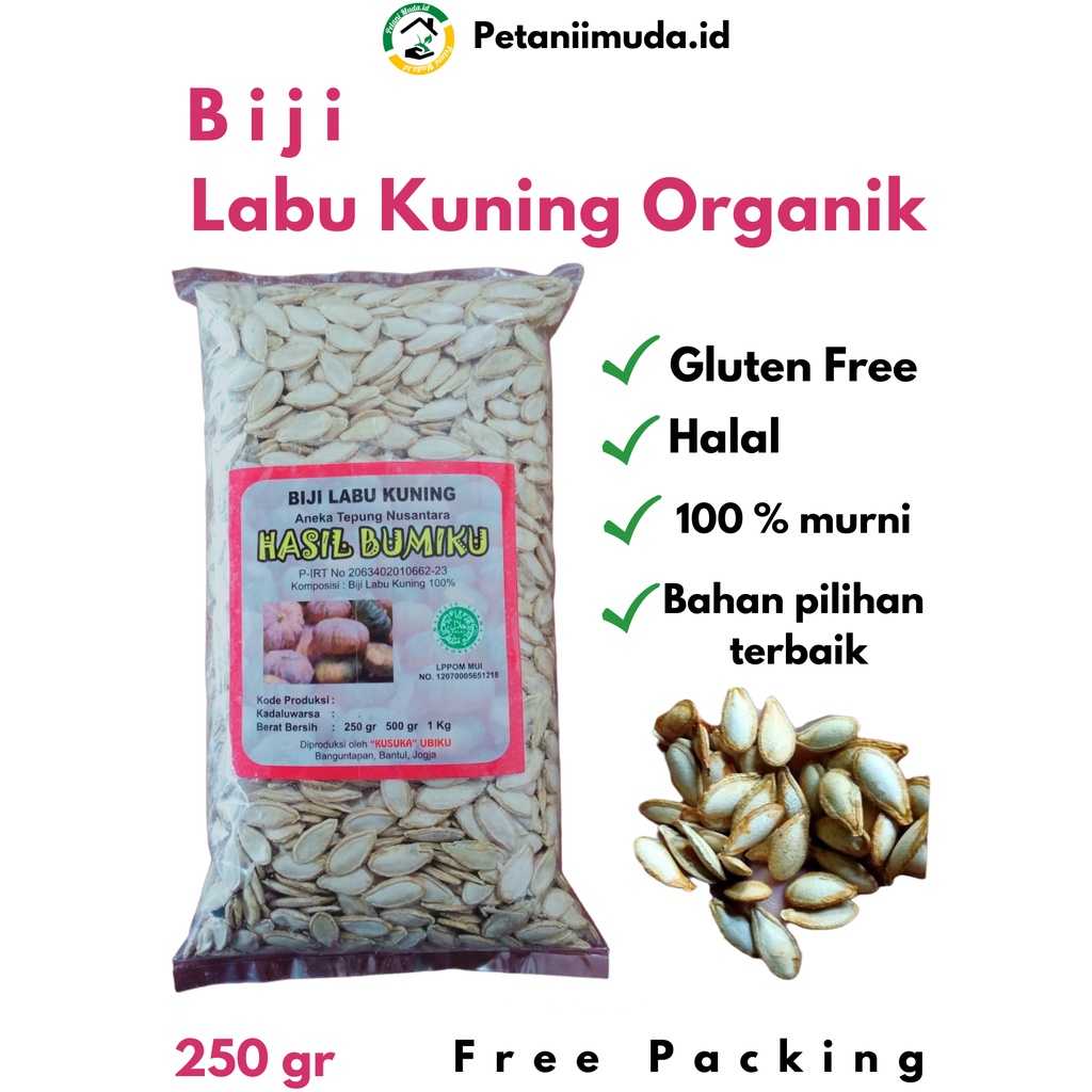 Jual Biji Labu Kuning Kering kemasan 250 GRAM/Bibit Labu Kuning kemasan ...