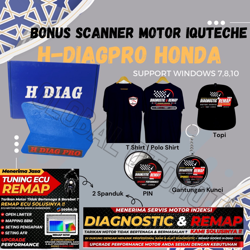 Jual Scanner Motor Injeksi HONDA H-DIAG PRO +REMAP EXPERT - Alat Remap ...