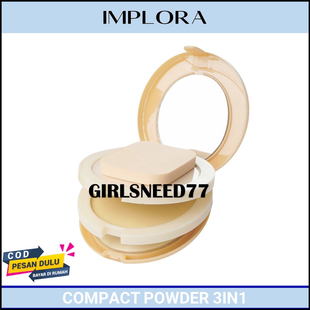 Jual IMPLORA COMPACT POWDER 3 IN 1 ORIGINAL / BEDAK FOUNDATION / DUS ...