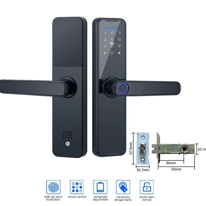 Jual Acd Intelligent Password Tap Key Card Door Unlock Right Open ...