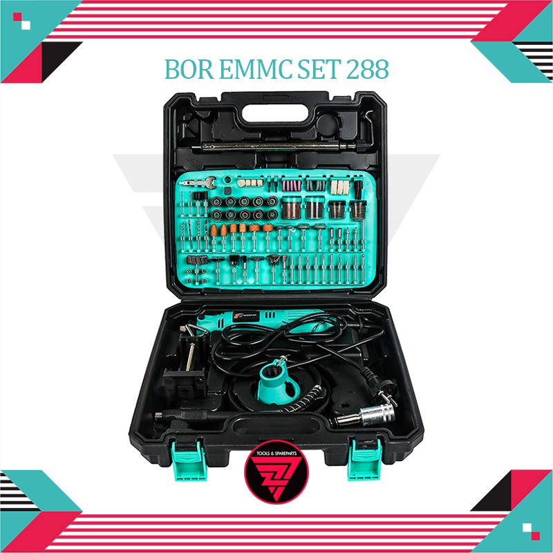 Jual Bor Set EMMC set 288 / Bor Mini DIY / Bor Tangan Hnadycraft / bor ...