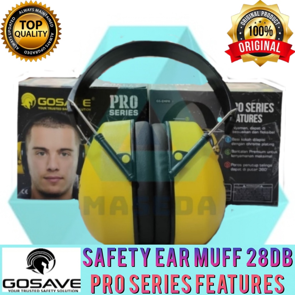 Jual Earmuff Safety Pro Series 28 dB Penutup Telinga Pelindung Anti ...