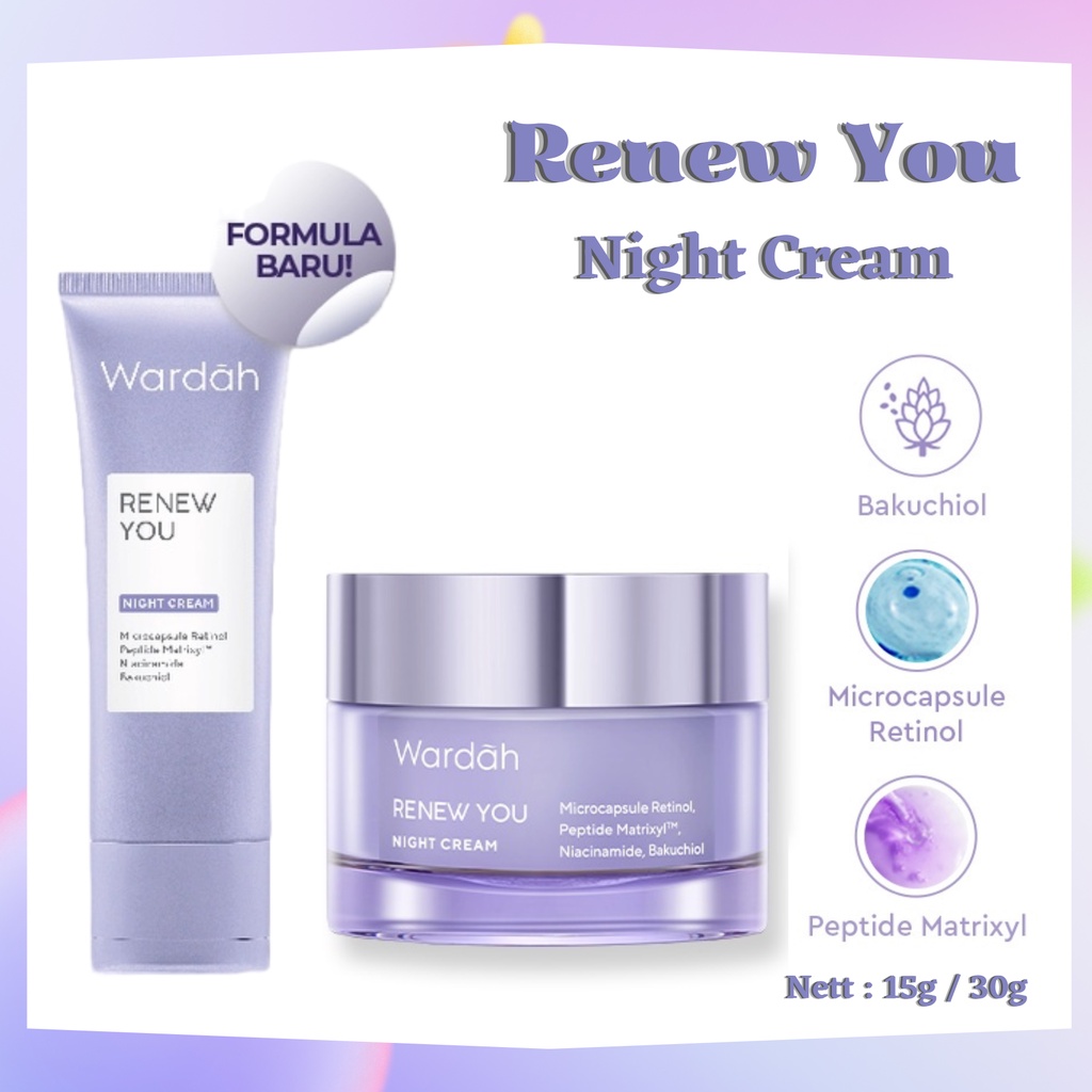 Jual Wardah Renew You Anti Aging Night Cream 15g & 30g | Shopee Indonesia