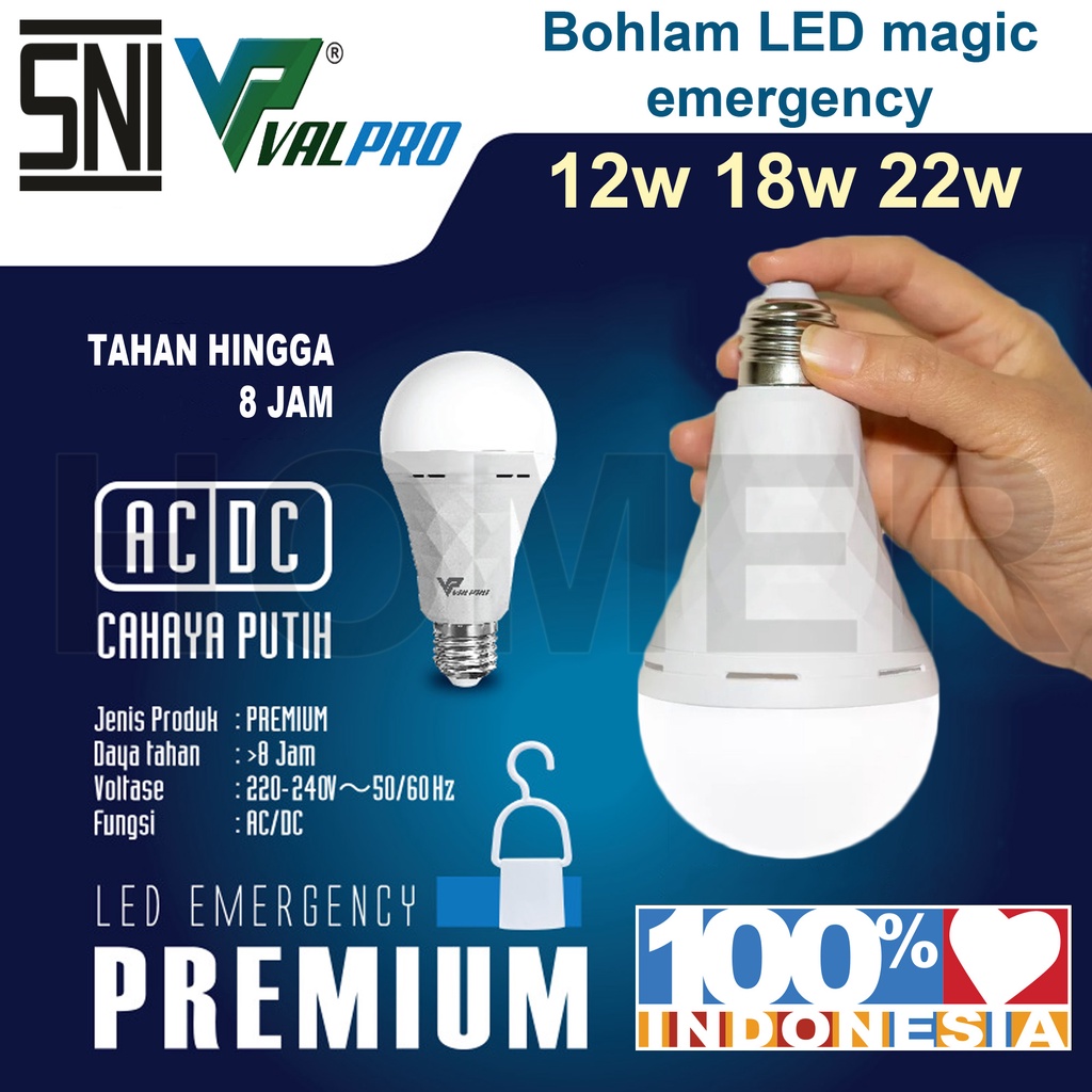 Jual VALPRO Lampu Led Bohlam Bulb Emergency lampu LED darurat Magic Cas ...