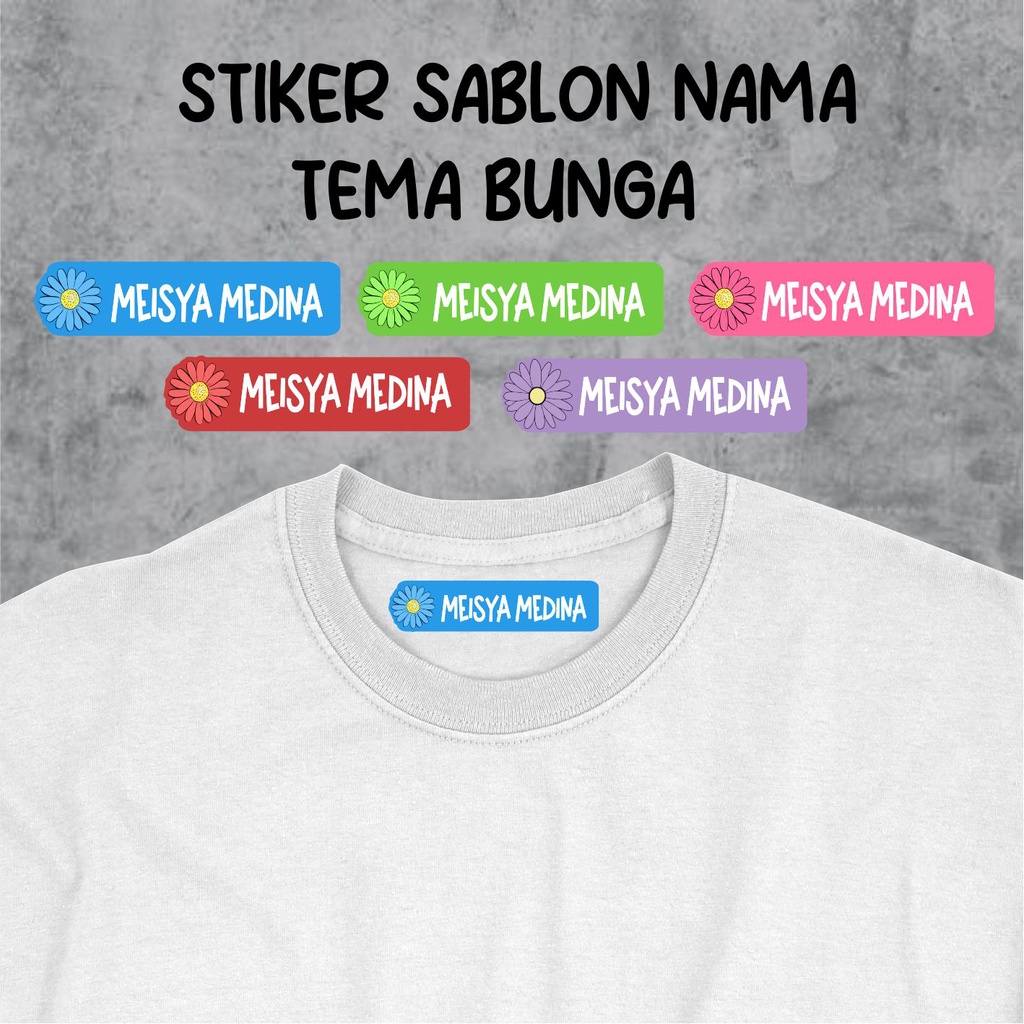 Jual Sticker Label Nama Kain Baju Kaos Sablon Setrika Sticker Iron Tema ...