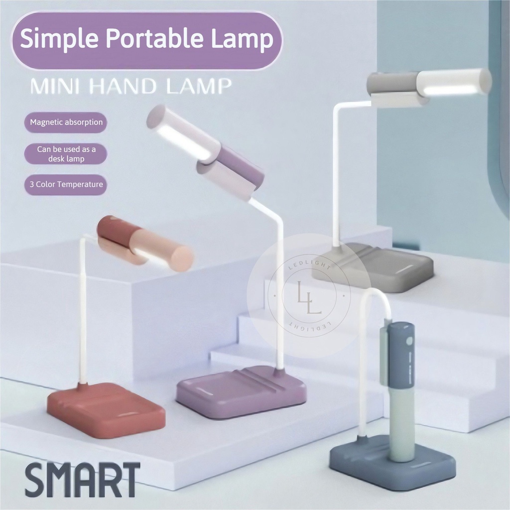 Jual Lampu Meja LED Belajar Baca Portable USB Rechargeable Dimmable ...