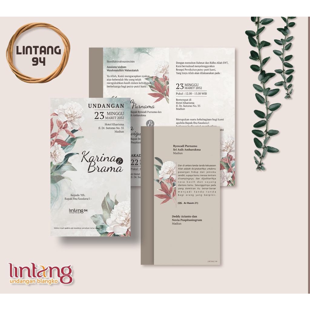Jual Blangko undangan Lintang 94 | Blangko Undangan | Undangan Murah ...