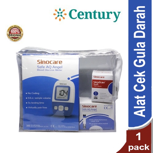 Jual Sinocare Safe AQ Angel Blood Glucose Meter / Alat Test Gula Darah ...